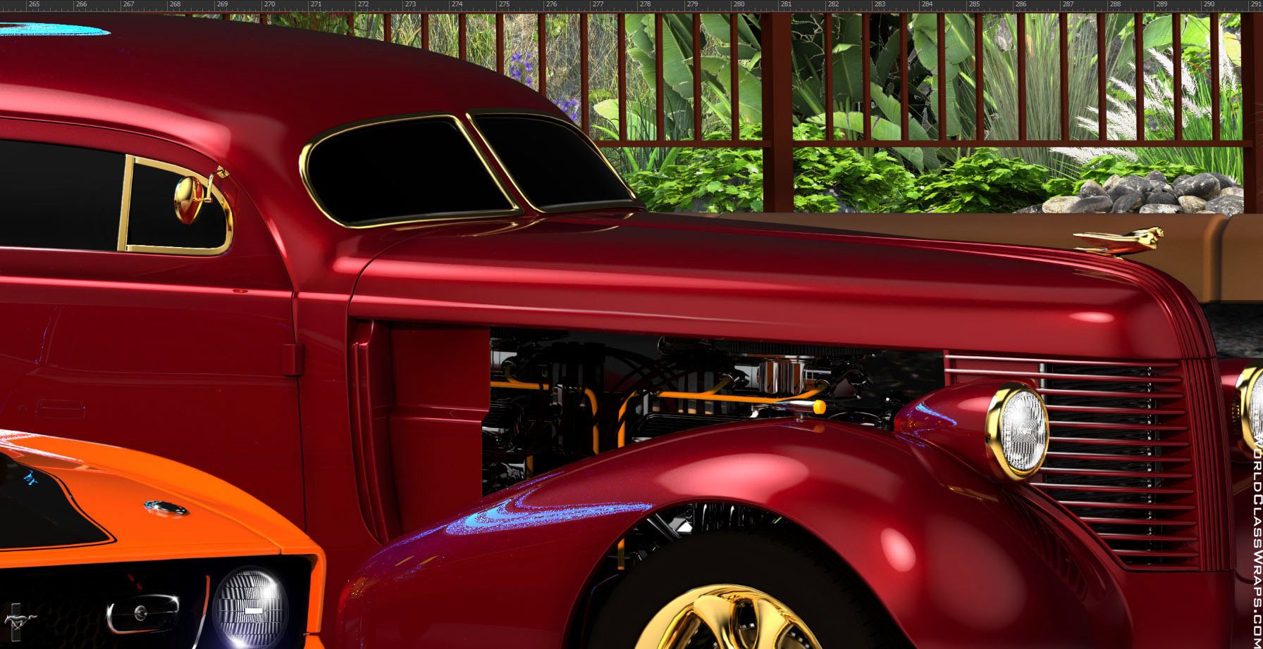 Custom classic car mural