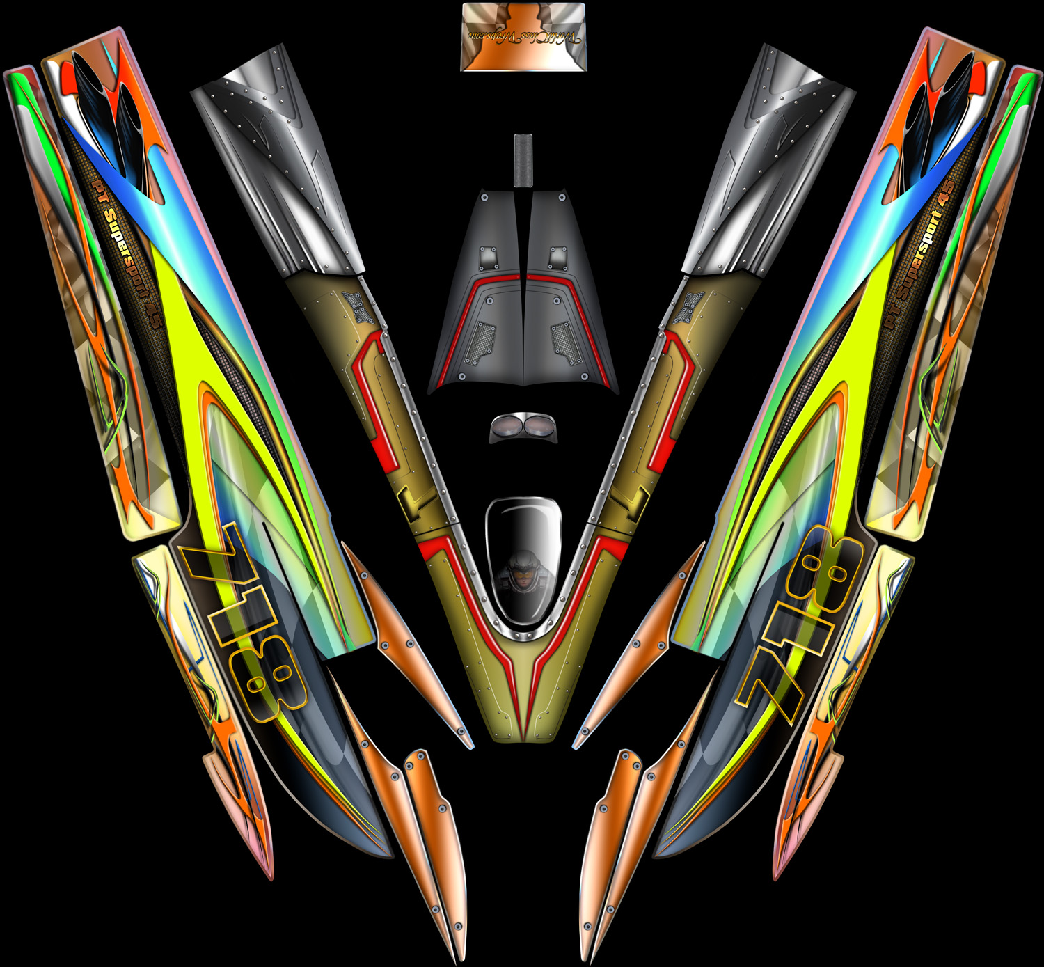 Phil Thomas Super Sport 45 Hydroplane RC custom boat graphics